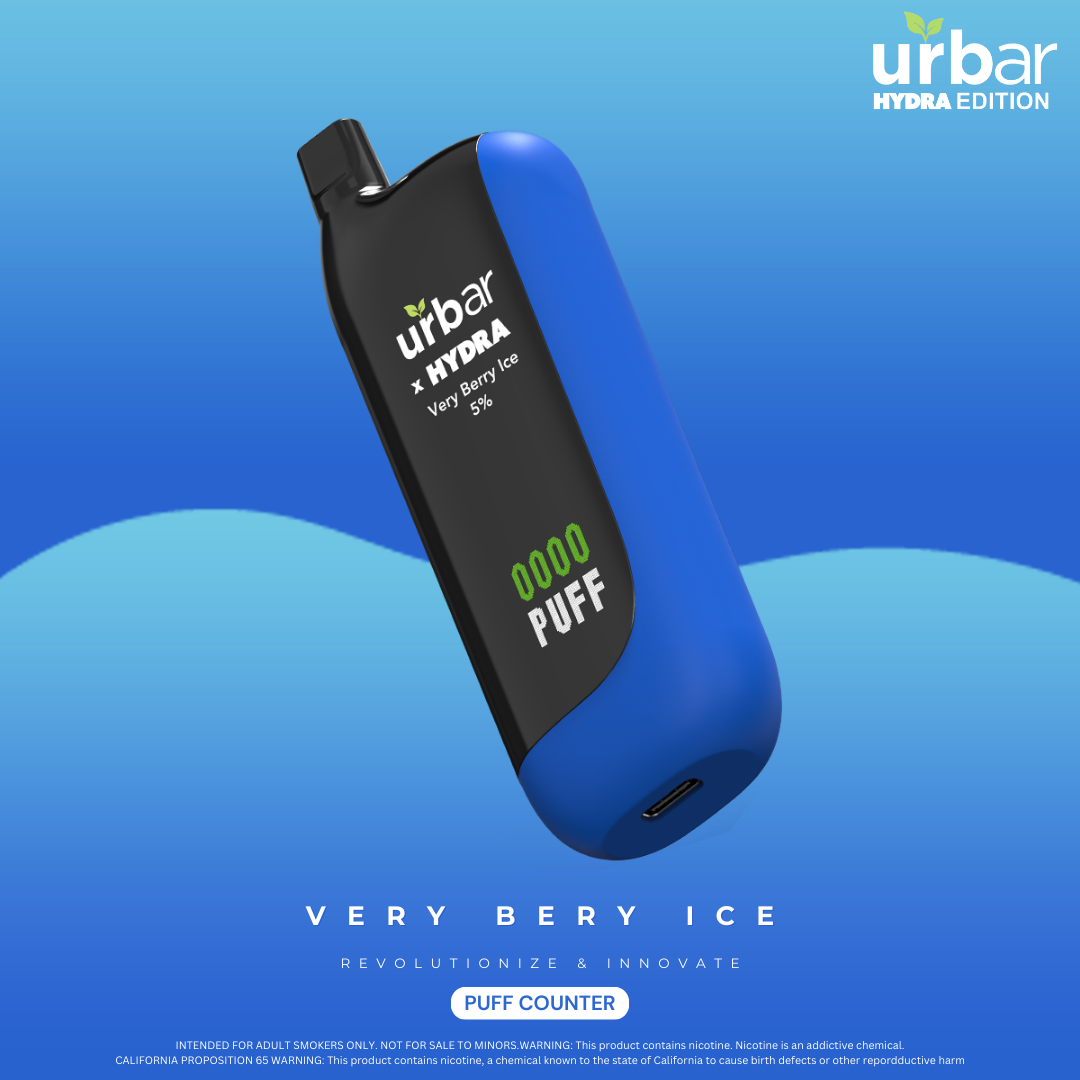 Urbar x Hydra Puff Counter Disposable Vapes | 5000 Puffs | 10-Pack Bulk ...